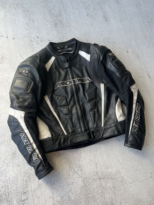 Leather Jacket Probiker PRX Racing Vintage Motorcycle Leather Jacket ...