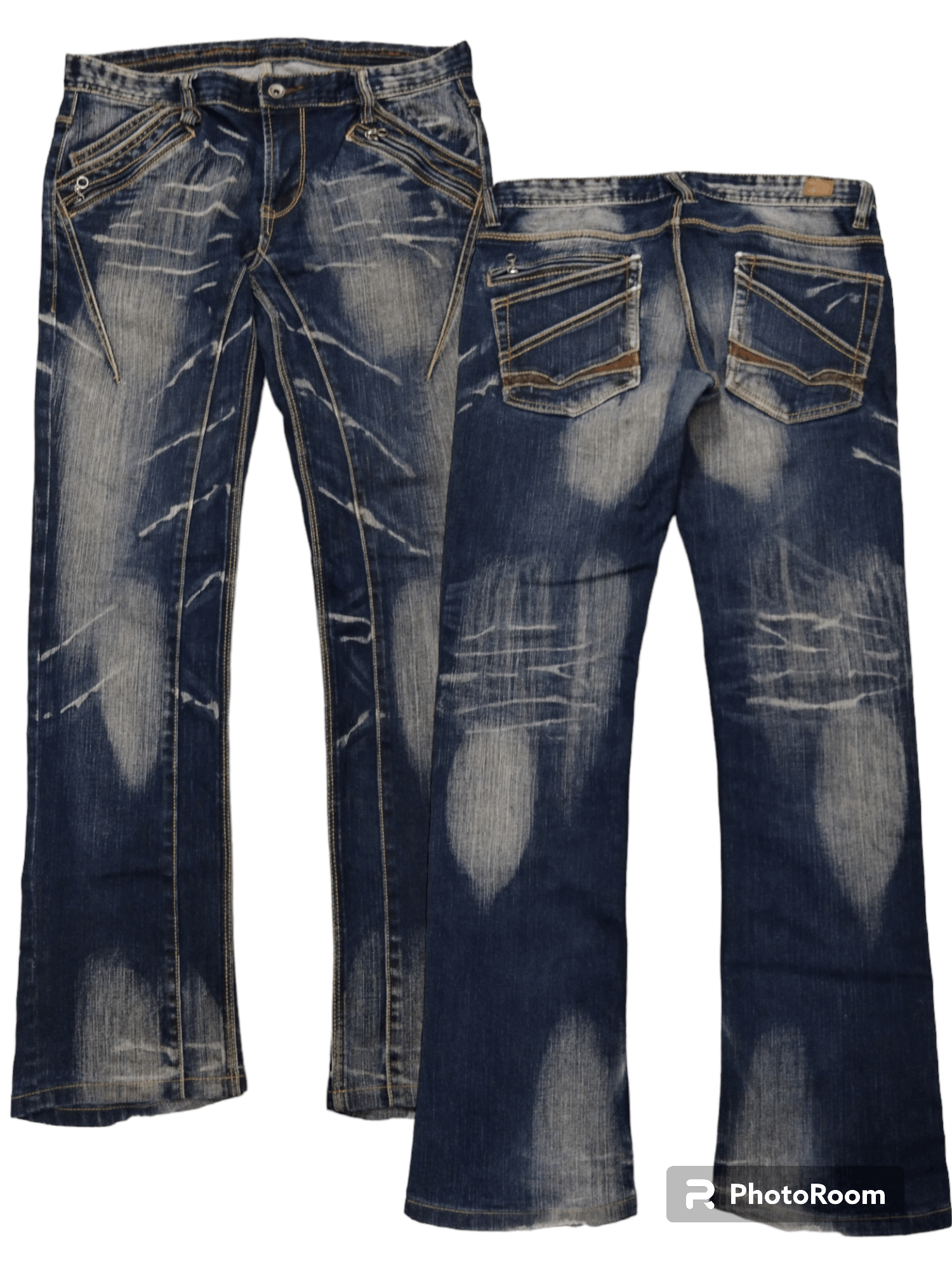 Designer × Distressed Denim × Matsuda FLARE SICK WASHED BLUE NICOLE ...