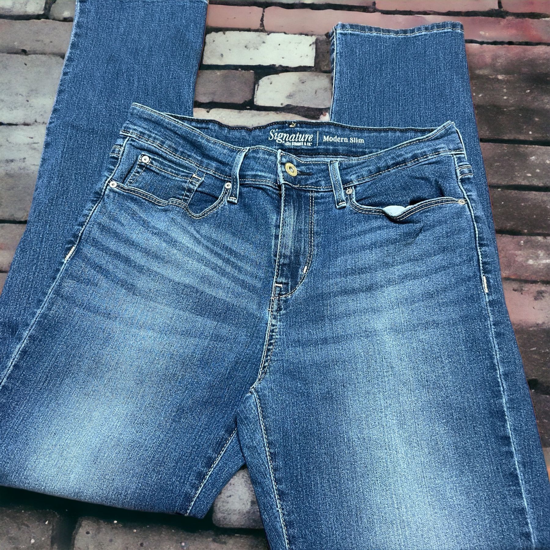 Levi's Signature Levi Levis Jeans Modern Slim Thick Stitching Size ...