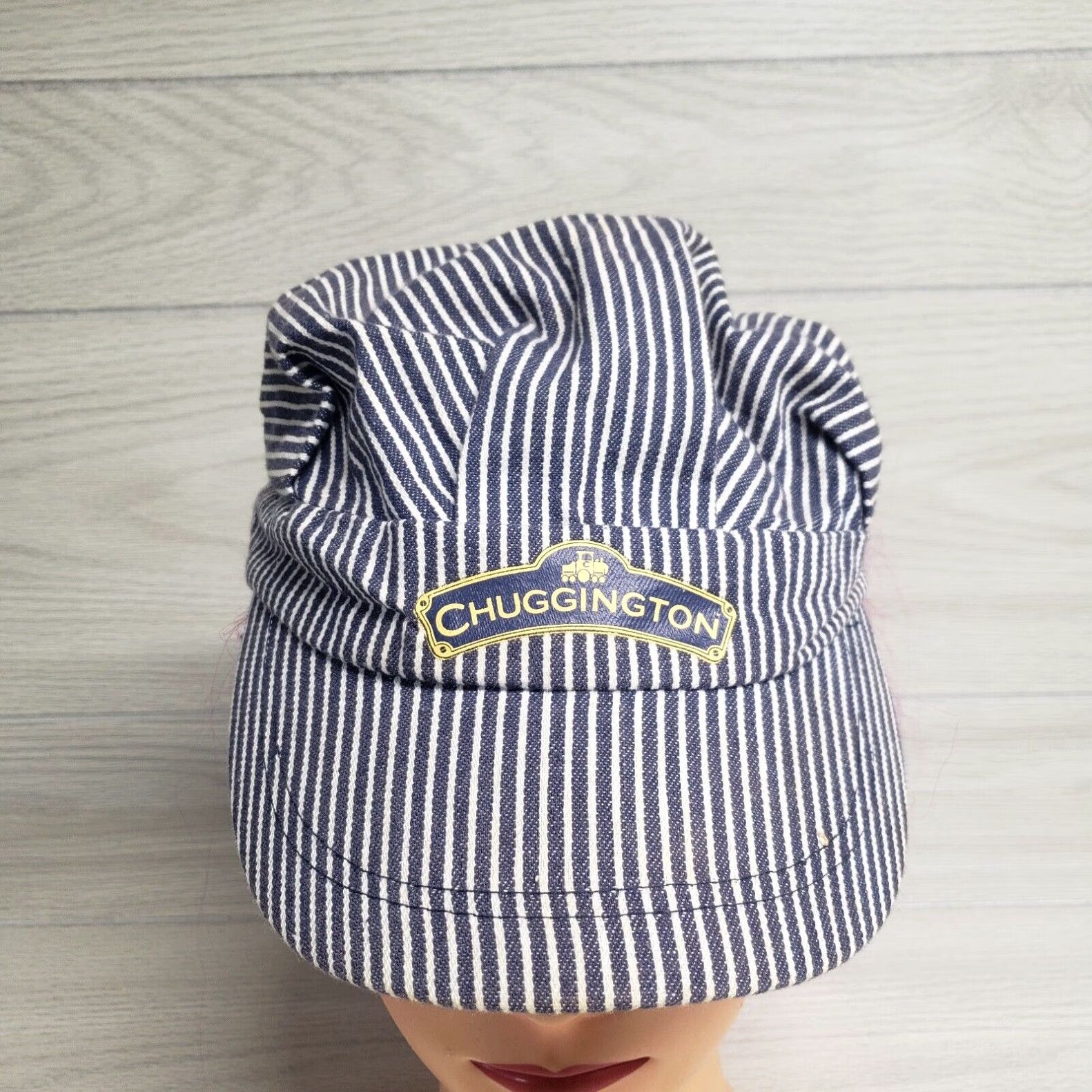 Vintage Authentic Blue and White Striped Railroad Engineer Hat Cap for ...