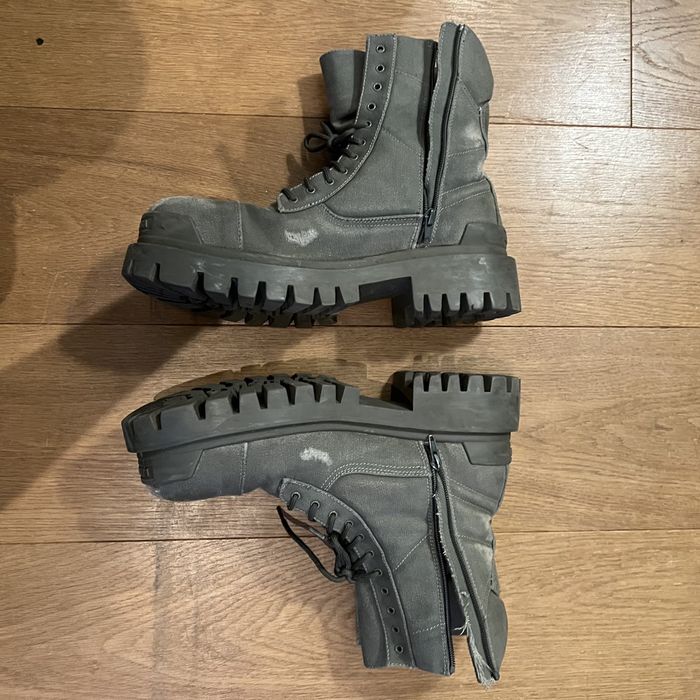 Balenciaga Distressed Balenciaga Strike Boots | Grailed