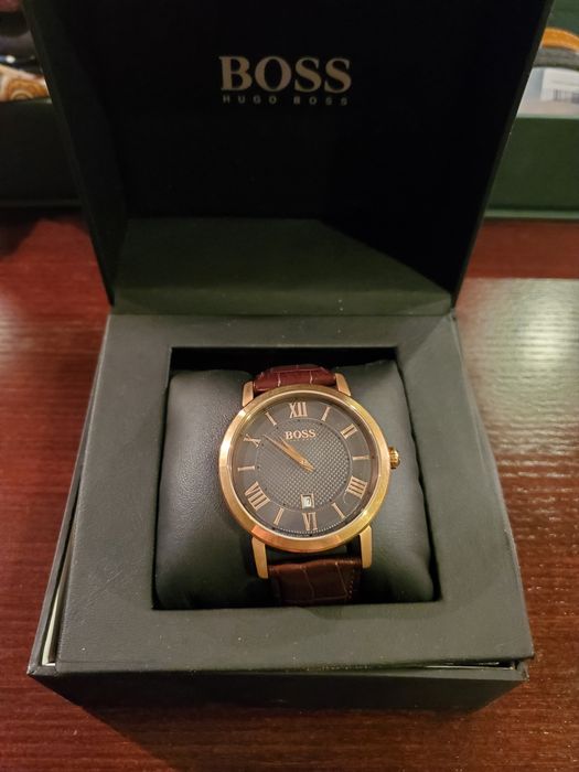 Hugo Boss Hugo Boss Rose Gold Watch w/ Dark Brown Croc Leather | Grailed