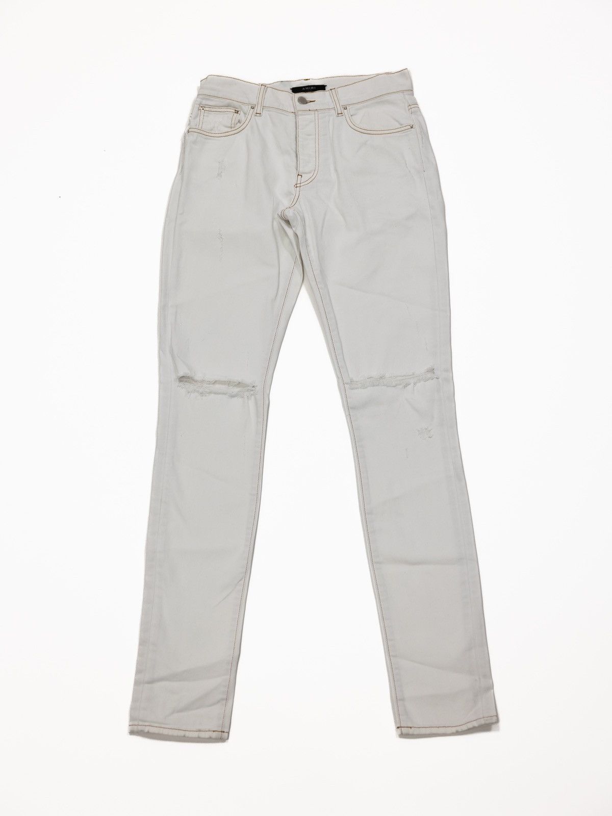 Amiri Amiri Ripped White Denim | Grailed