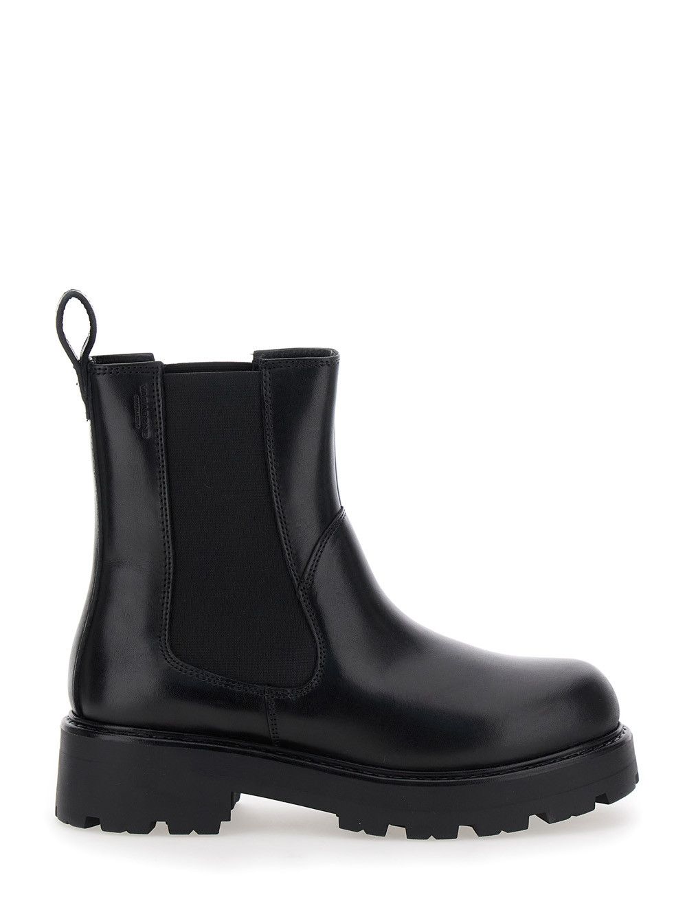 Vagabond Black ‘Cosmo’ Ankle Boots with Elasticated Inserts in Leather ...