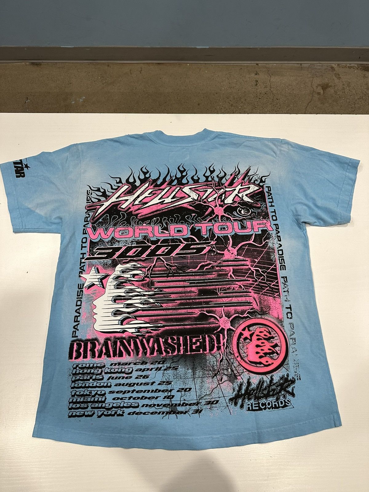 HELLSTAR Hellstar Blue Neuron tour shirt | Grailed