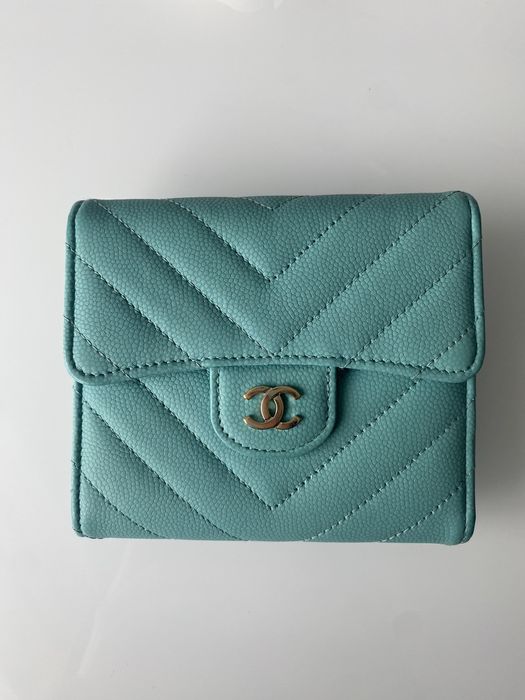 Chanel Tiffany Blue Chanel Classic Flap Small Wallet | Grailed