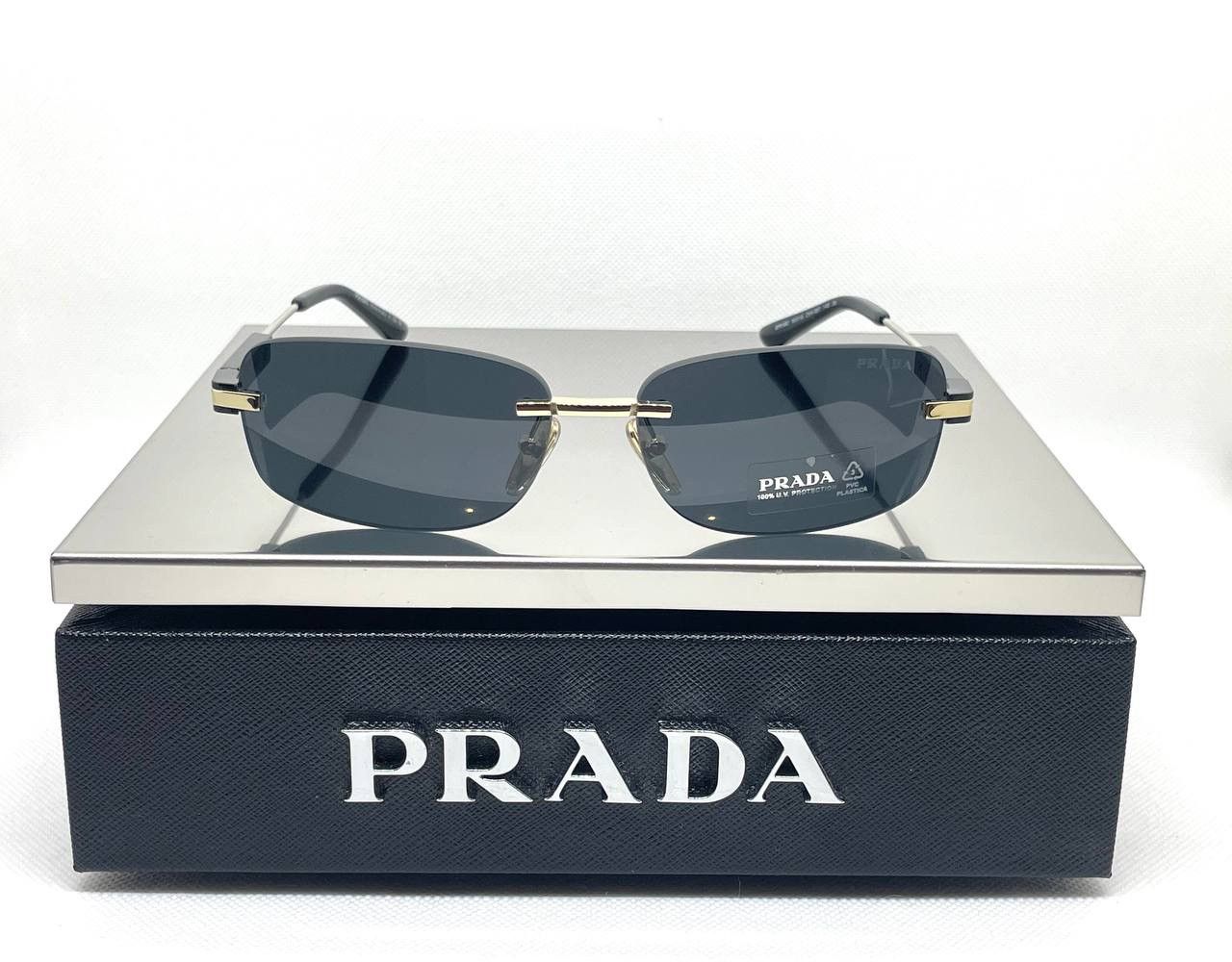 Prada × Streetwear × Vintage Prada Sunglasses with iconic metal plaque ...