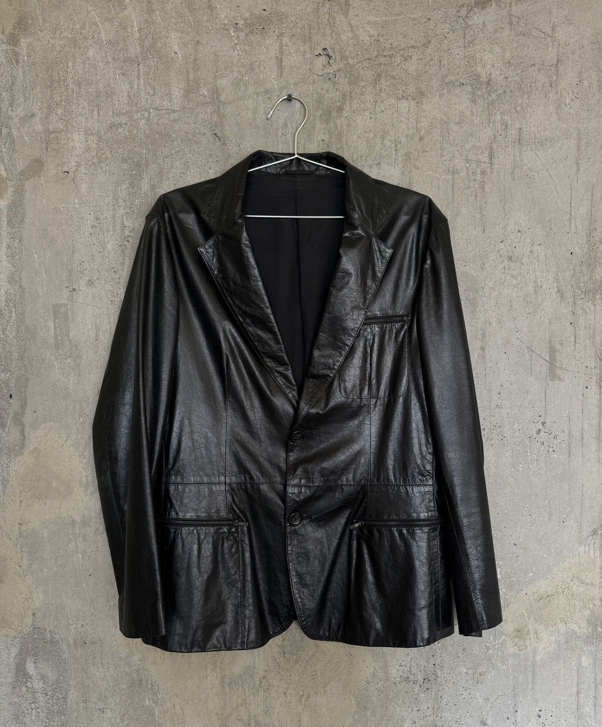 Jil Sander × Raf Simons Jil Sander Leather 2B Blazer | Grailed