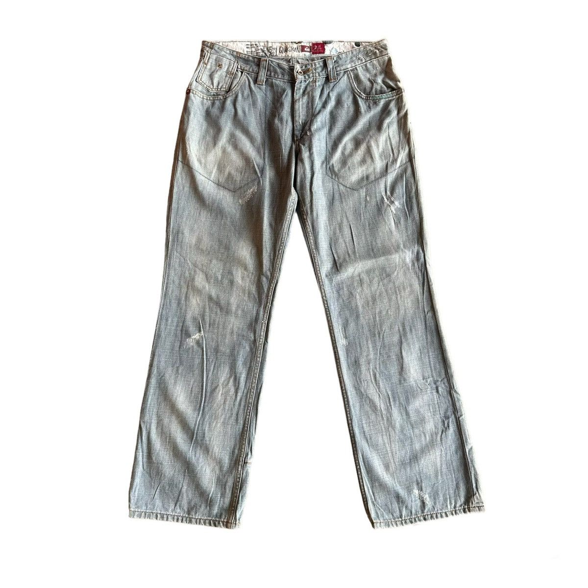 Archival Clothing Y2K QUIKJEAN VINTAGE QUIKSILVER BAGGY LIGHTWASH DENIM ...