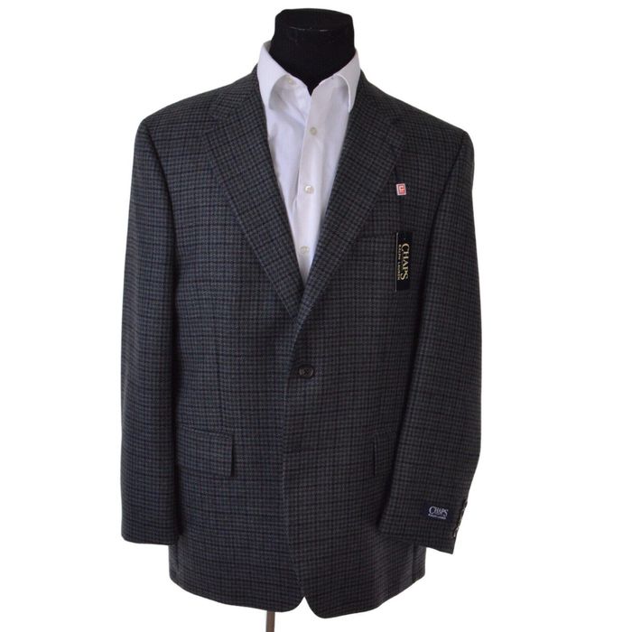 Chaps Ralph Lauren NEW Chaps Ralph Lauren Mens Sportcoat 44R Grey Black Wool | Grailed