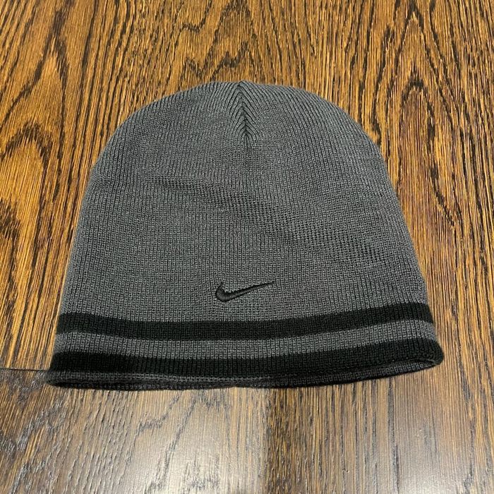 Nike vintage 2000s black and red striped nike beanies | Grailed