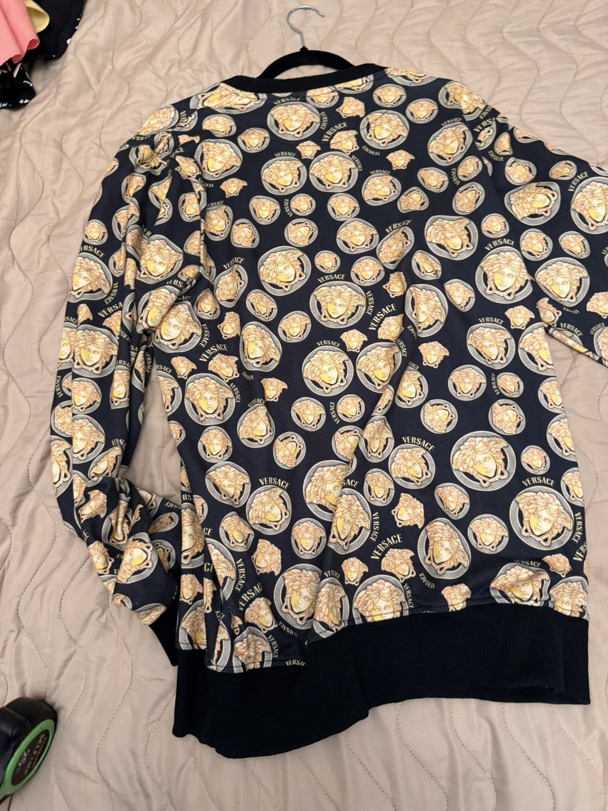 Versace Versace Medusa black gold print sweater shirt | Grailed
