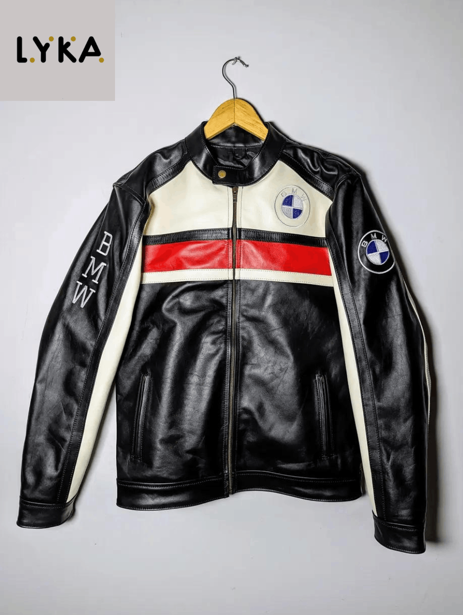 Bmw × Leather Jacket BMW biker racing streetwear leather jacket Rare ...