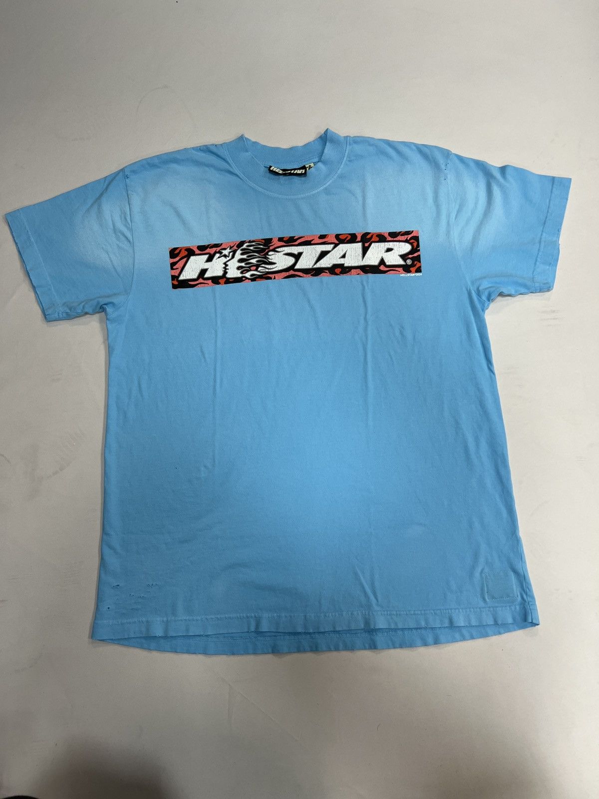 HELLSTAR Hellstar Studios Blue Box Logo T-Shirt | Grailed