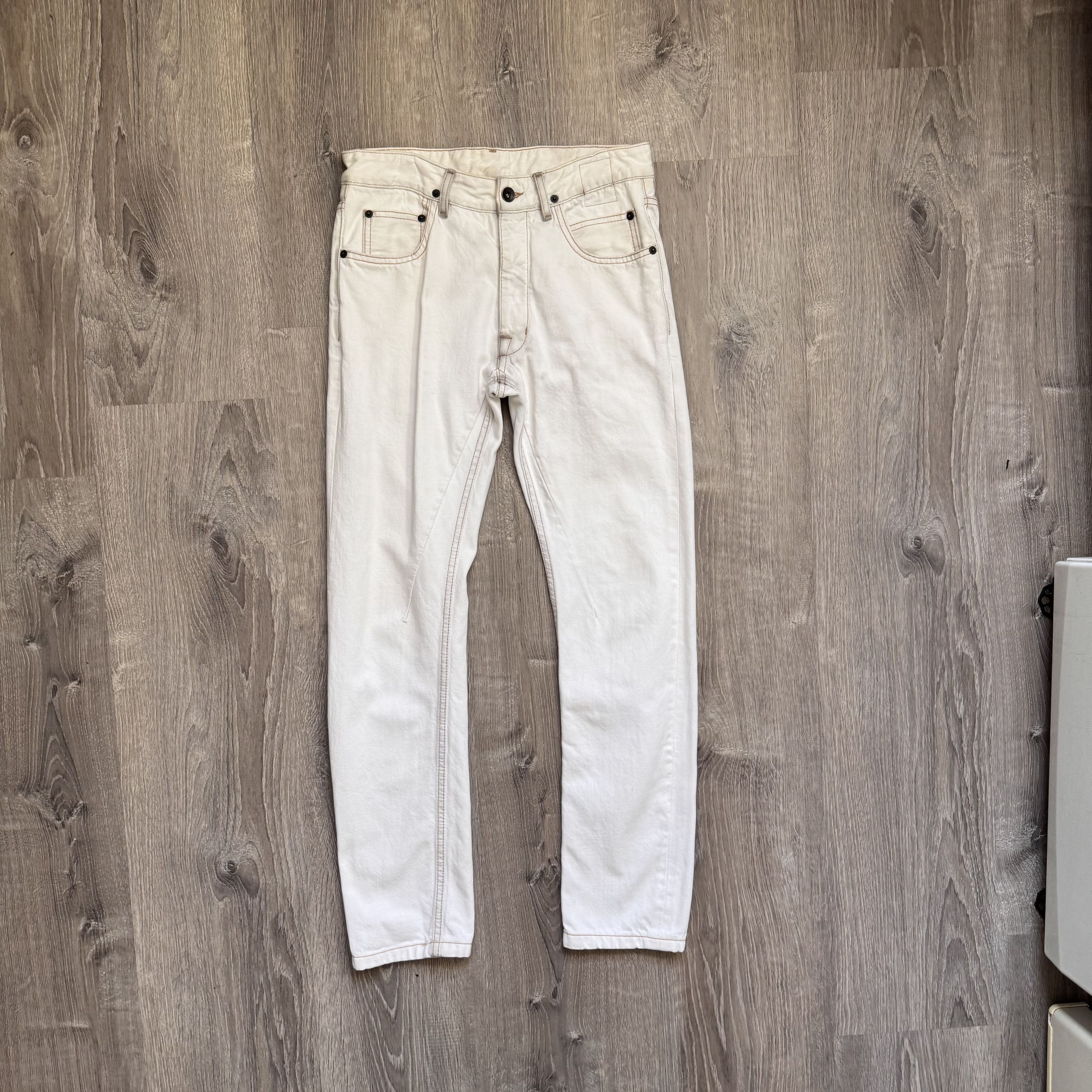 Rick Owens × Rick Owens Drkshdw Rick Owens White Detroit Cut Skinny ...