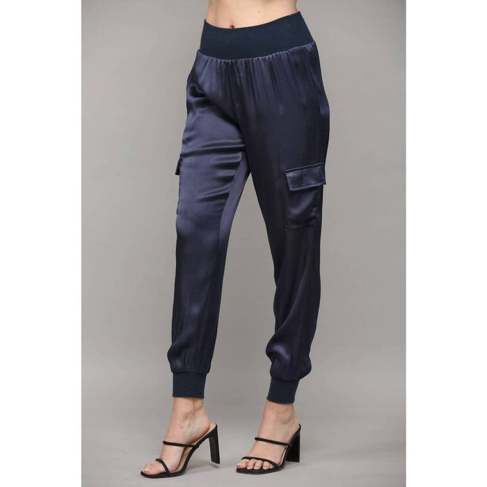 Designer FATE Satin Cargo Joggers In Moonlight Blue | Grailed