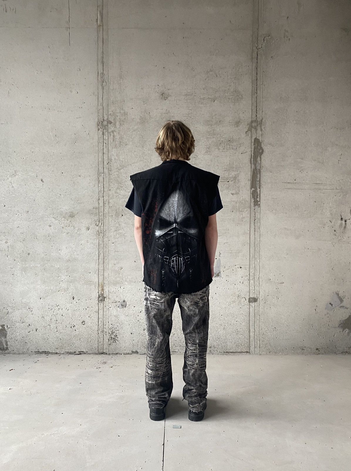 Archival Clothing evil spiral denim vest archive opium y2k vintage ...
