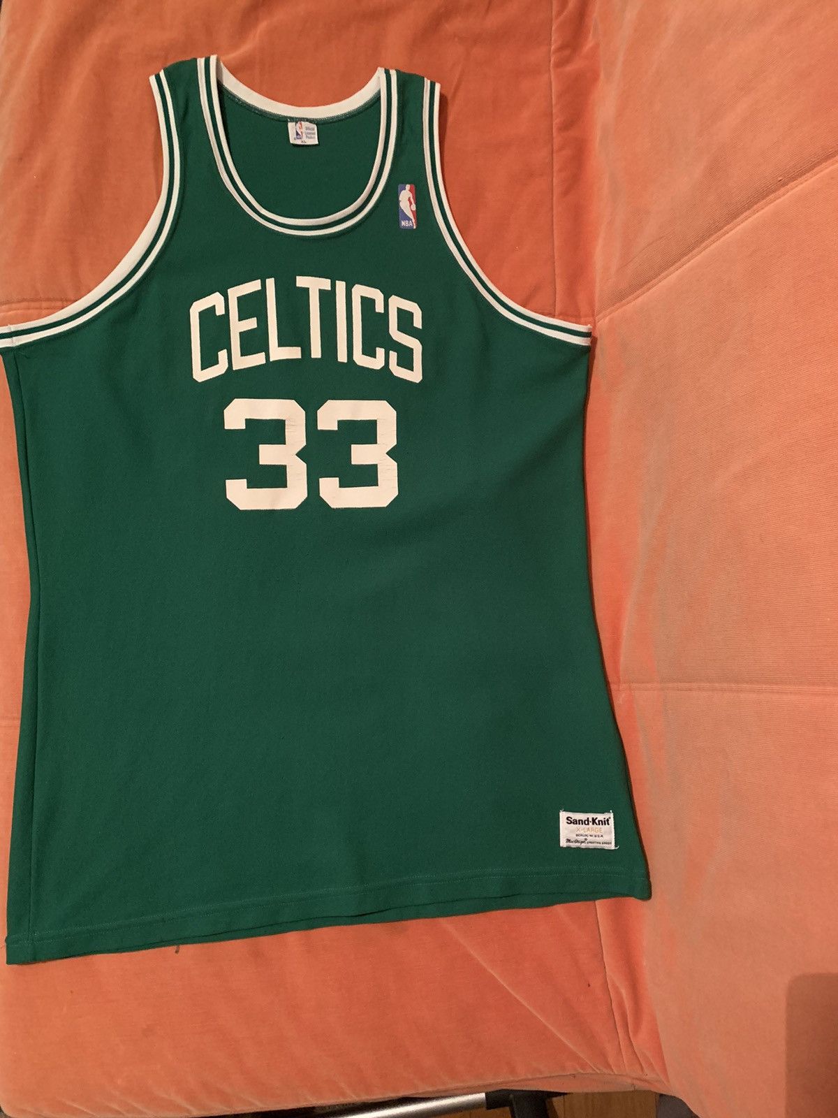 MacGregor Nba Boston Celtics Larry Bird jersey Sand Knit dream team | Grailed