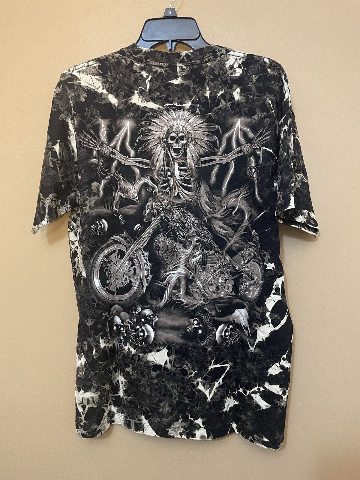 Vintage SURVIVORS Native American Grim Reaper MOTORCYCLE T SHIRT | Grailed