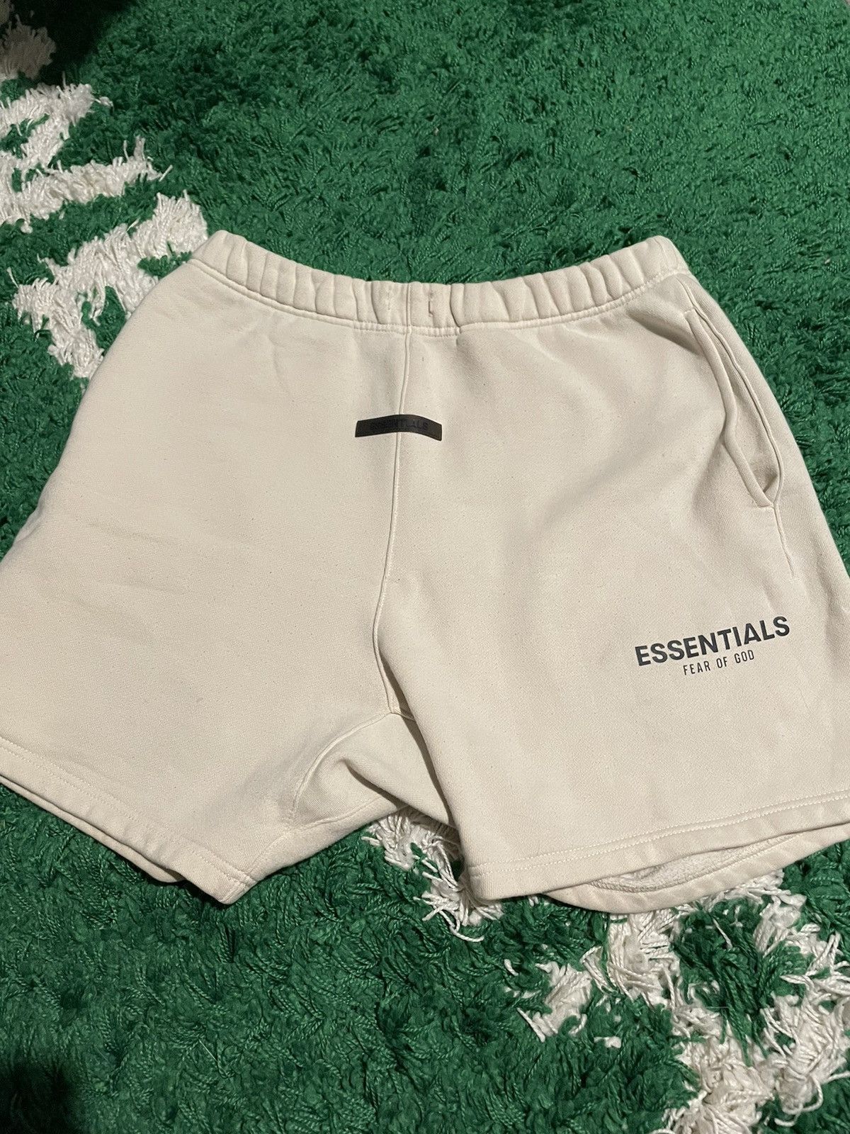 Fear of God fear of god essentials sweat shorts cream | Grailed