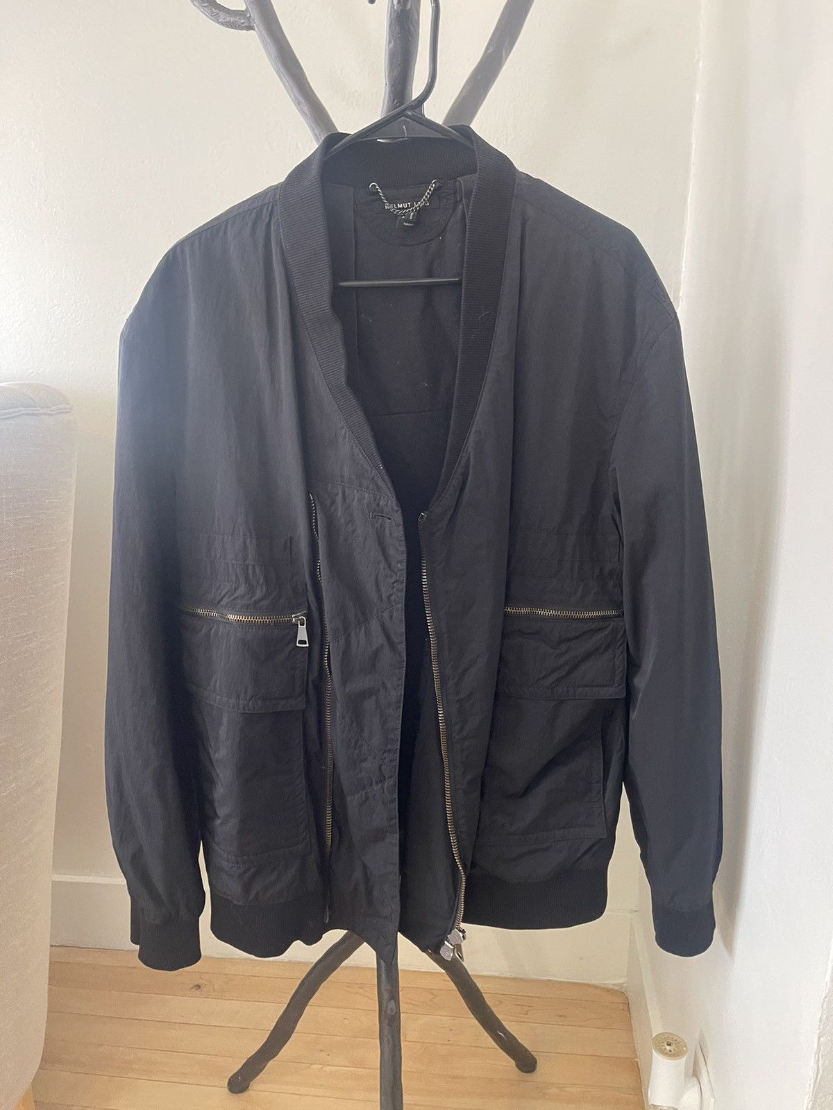 Helmut Lang Helmut lang back strap asymmetrical bomber | Grailed