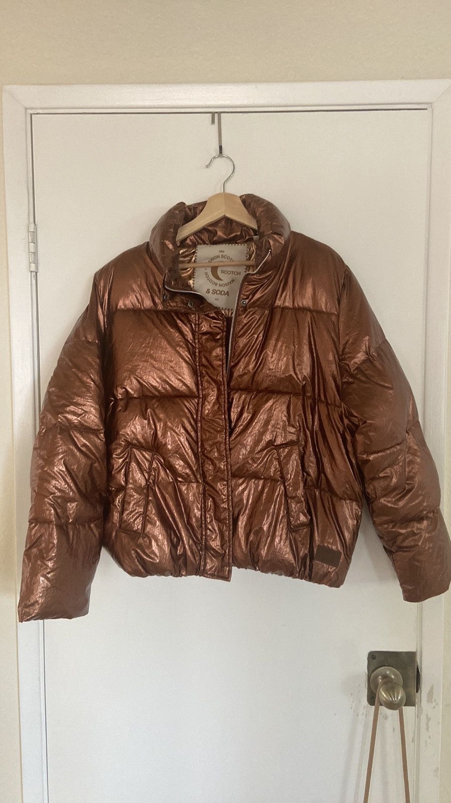 Scotch & Soda Scotch & Soda Hedda Copper/Bronze Puffer Down Jacket ...
