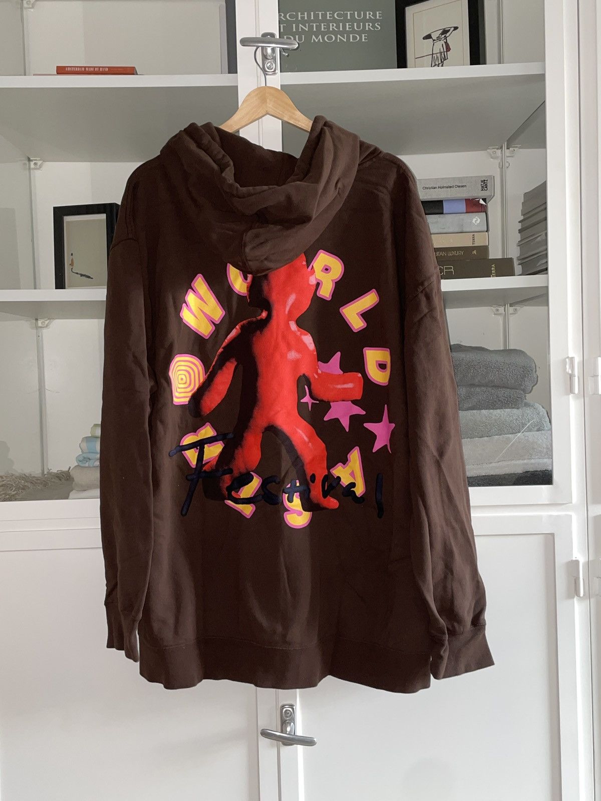 Travis Scott Travis Scott Astrofest Flame Guy Hoodie, Brown | Grailed