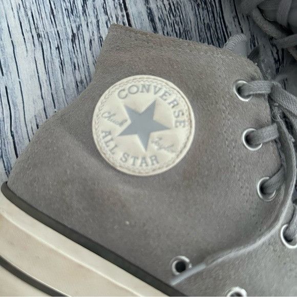 Converse Converse High Top Platform Gray Suede Leather Sneakers | Grailed