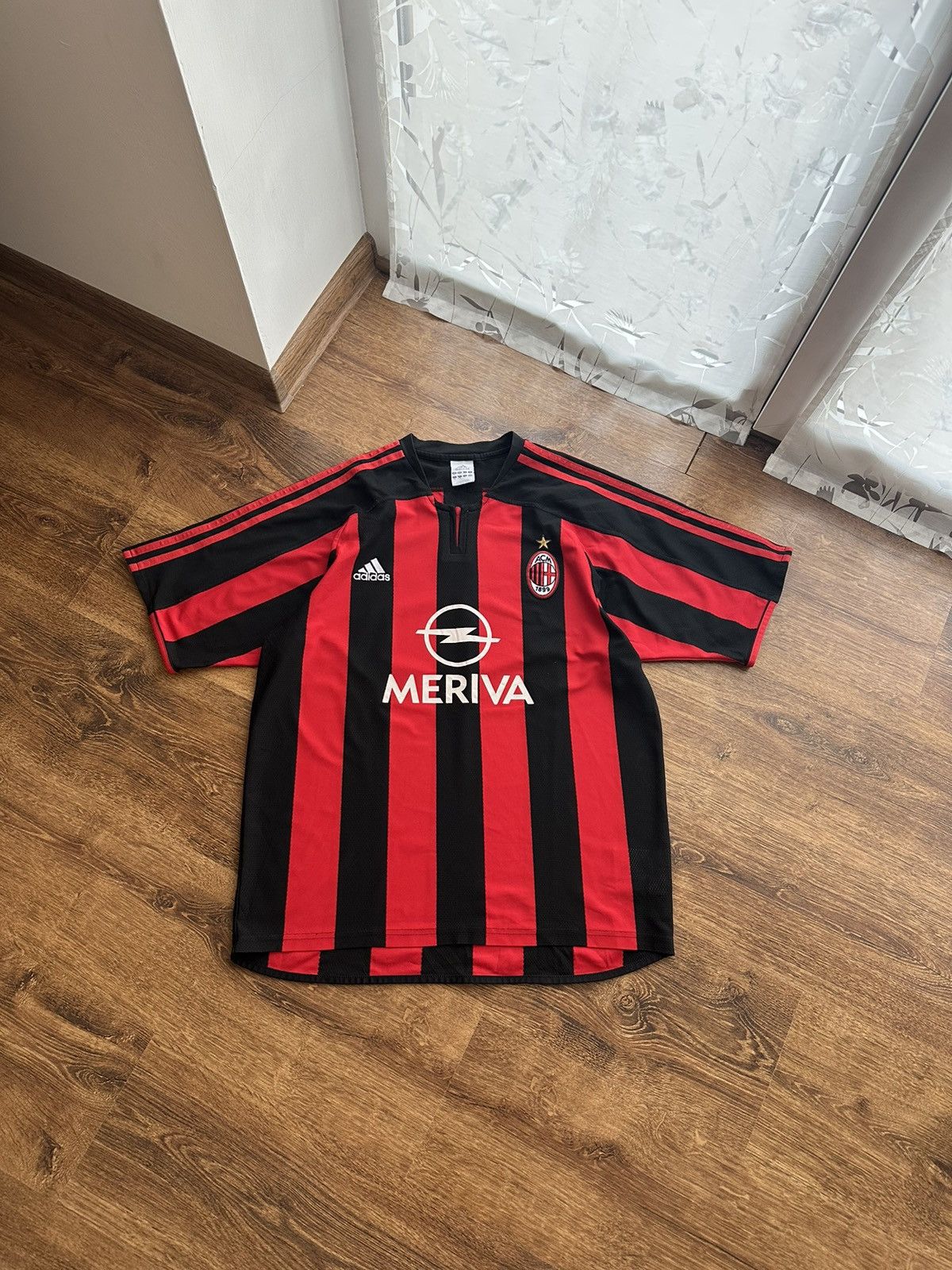 Vintage AC Milan 2003-04 home jersey Adidas "MERIVA" shirt jersey | Grailed