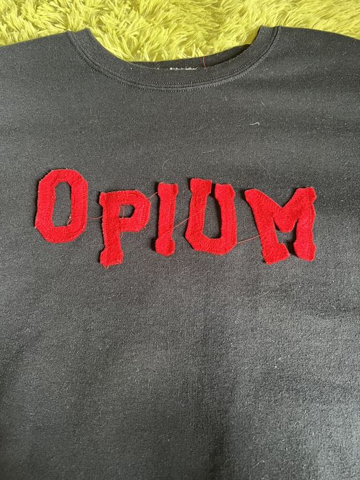 Custom Cropped Opium Label Crewneck | Grailed