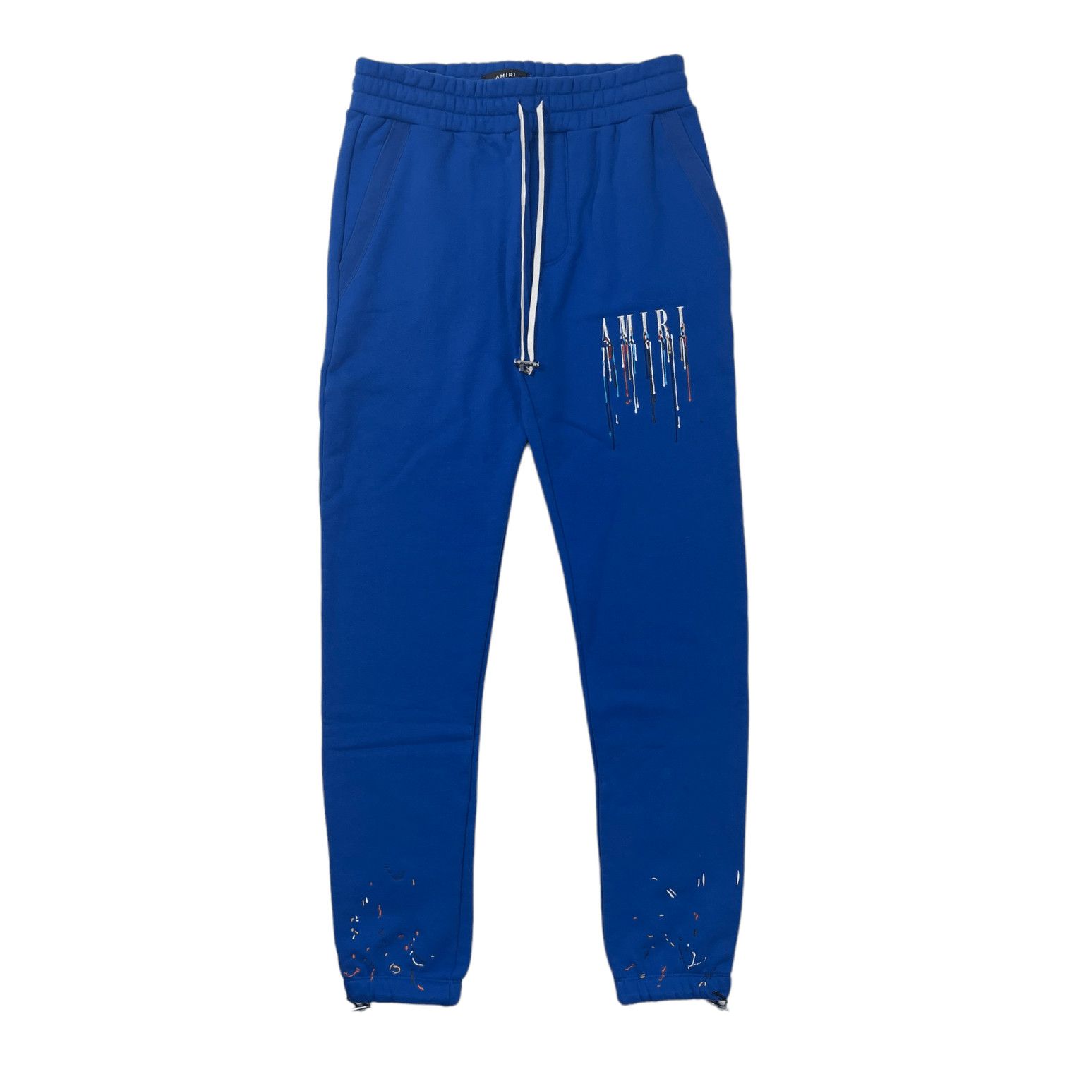 Amiri Amiri Core Logo Paint Drip Sweatpants Blue | Grailed