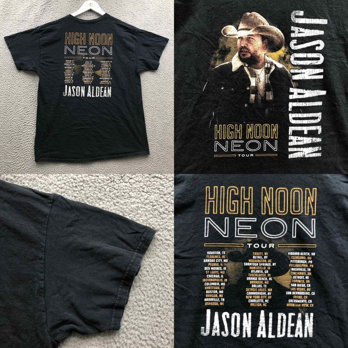 Vintage Jason Aldean High Noon Neon Tour T-Shirt Men's Large Short ...