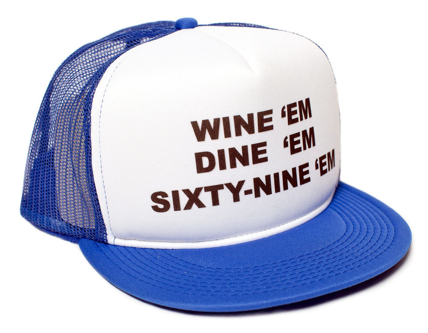 Other WINE'em DINE'em SIXTY-NINE'em Flat Sea-bass Hat Printed | Grailed