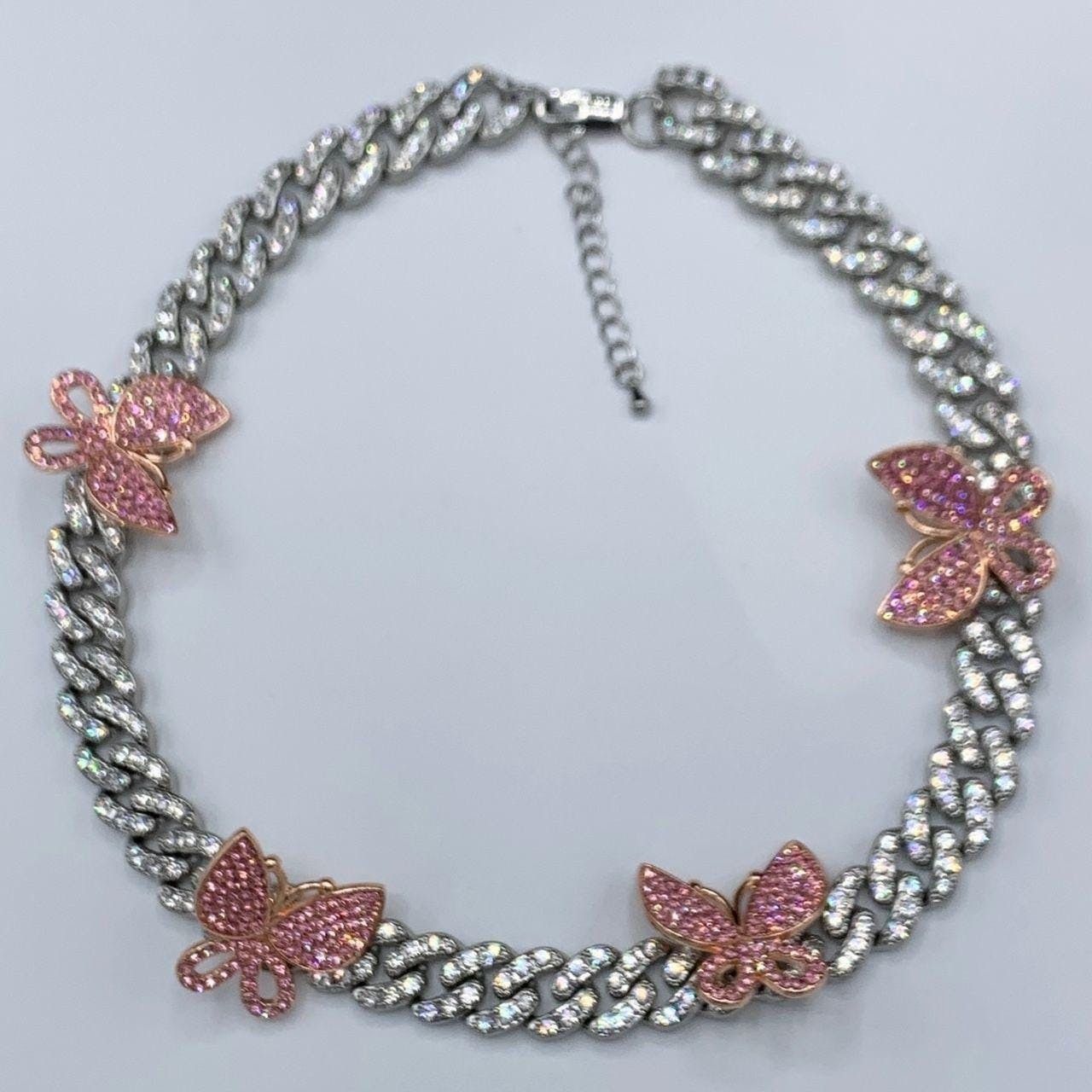 Cuban Link Chain Butterfly Cuban Link Choker | Butterfly Necklace White ...