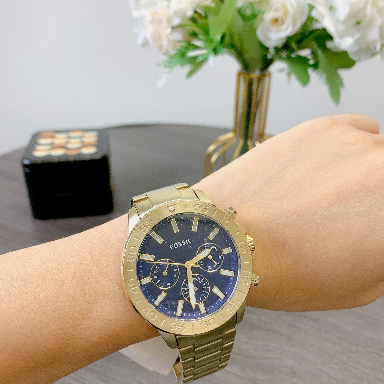 Fossil Fossil BQ2706 Bannon Multifunction Gold-Tone Stainless Watch ...