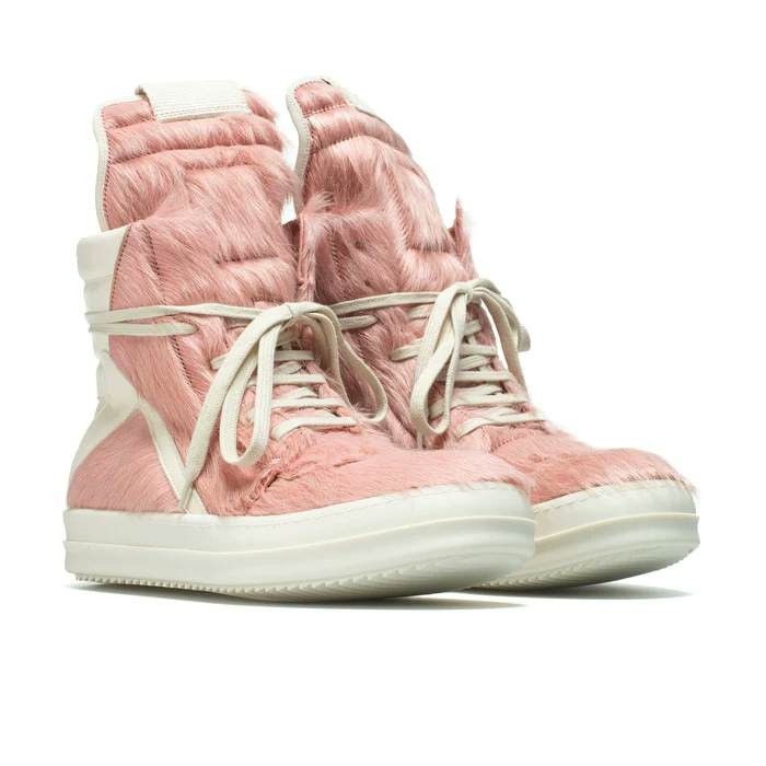 Rick Owens Rick Owens Pink Pony Hair Geobaskets | Grailed