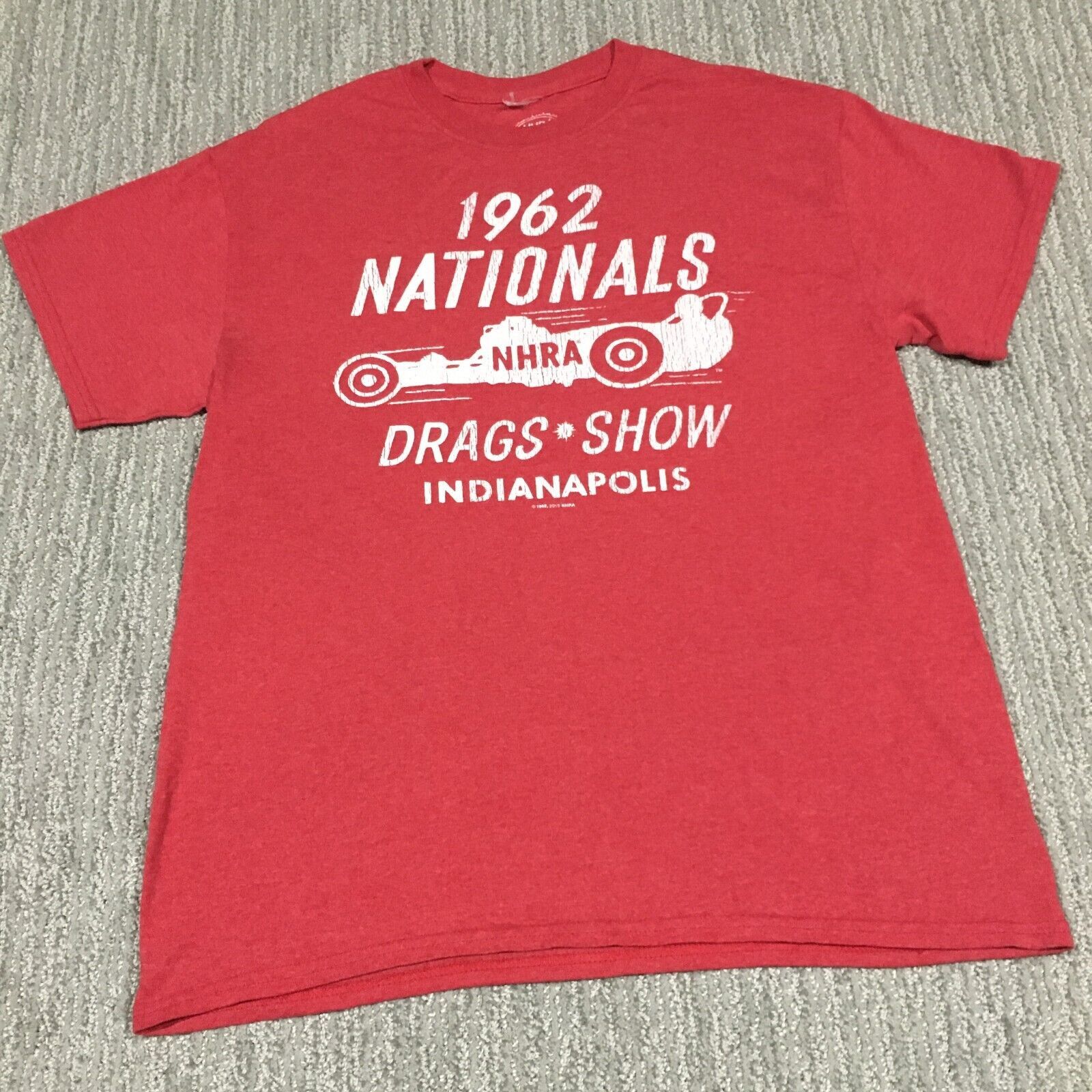 Vintage NHRA Shirt Mens Medium Red National Hot Rod Association Graphic ...