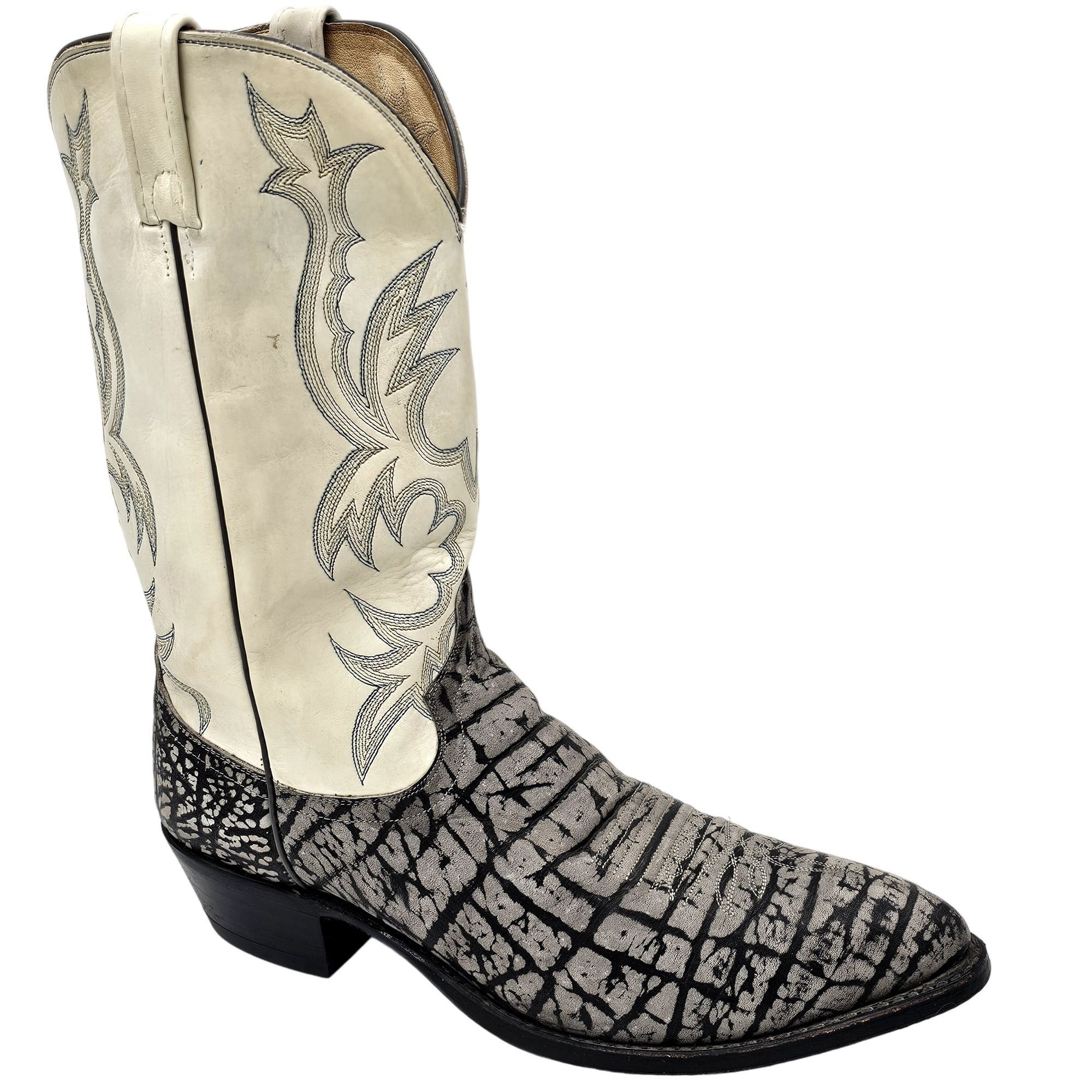 Dan Post Vintage Exotic Wildebeest 14D Dan Post Cowboy Boot Gray Grey ...