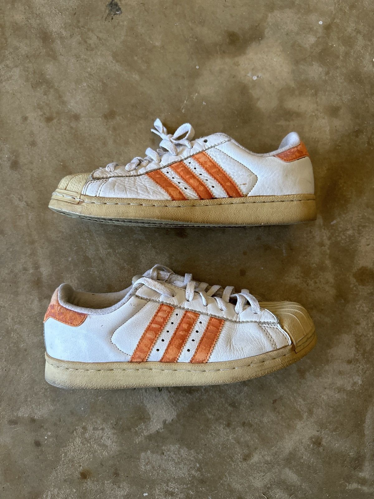 Adidas × Vintage Vintage 1998 Adidas Shell Toe Sneaker Orange & White ...