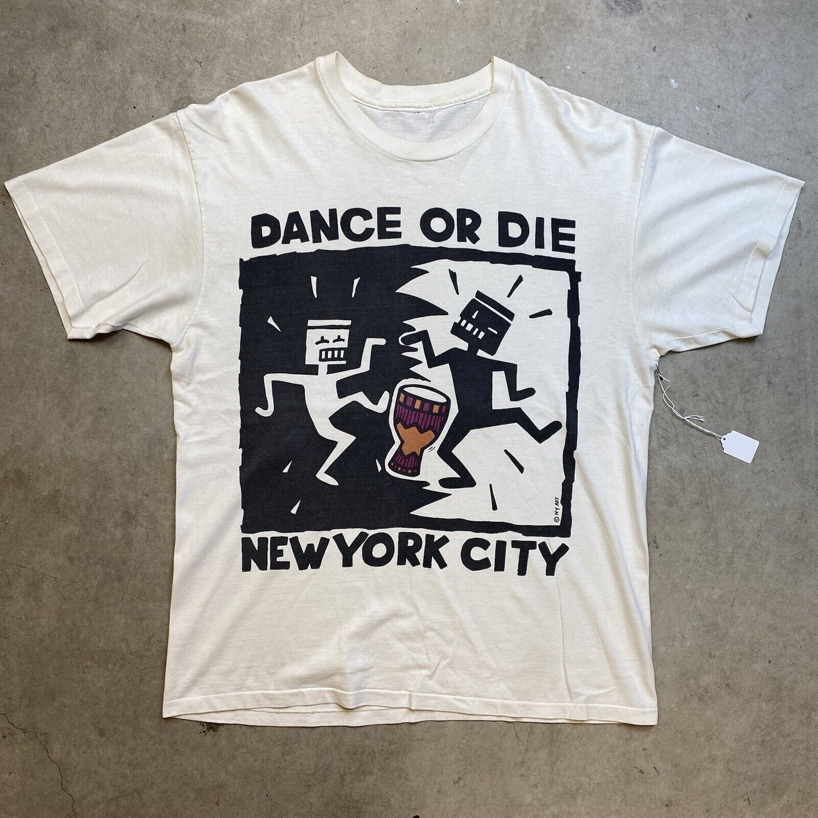 Fruit Of The Loom Keith Haring Dance or Die Cotton White Unisex T-shirt ...