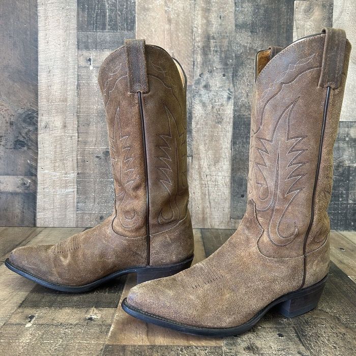 Tony Lama Tony Lama Vintage Roughout Suede Cowboy Boots Mens 9.5 D ...