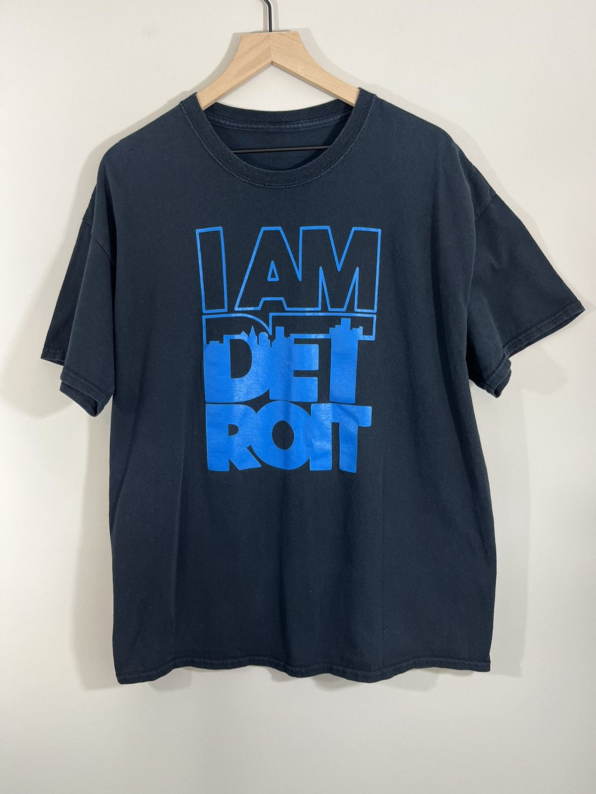 Vintage I AM DETROIT Faded Black City Skyline Tee | Grailed