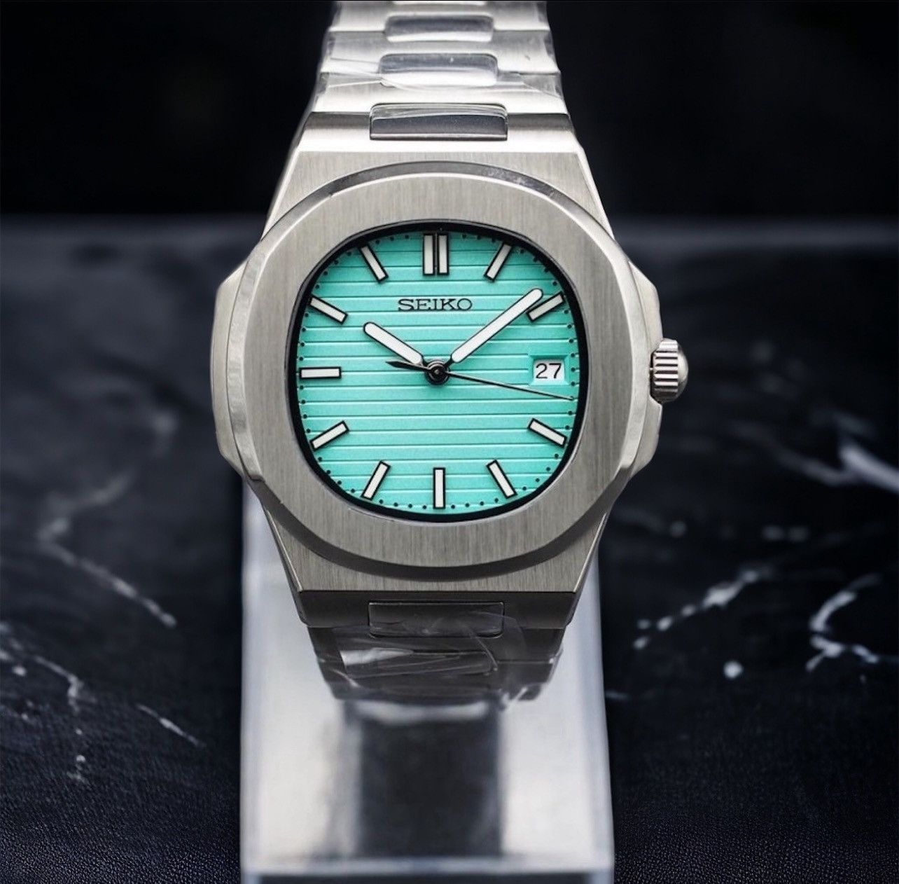 Seiko Seiko Nautilus Tiffany Dial Turquoise Steel Automatic Watch | Grailed