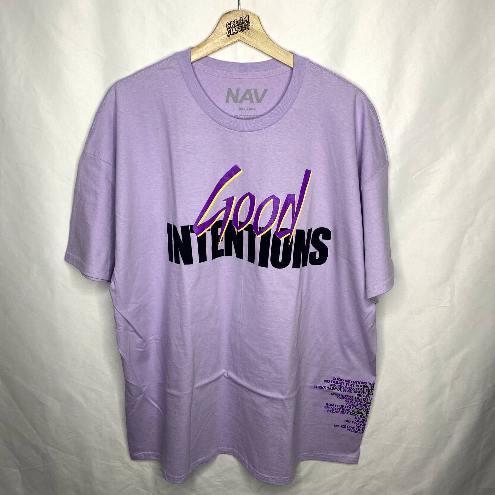 NAV × Vlone Nav x VLONE Good Intentions Doves Hip Hop Rap Tour Merch ...
