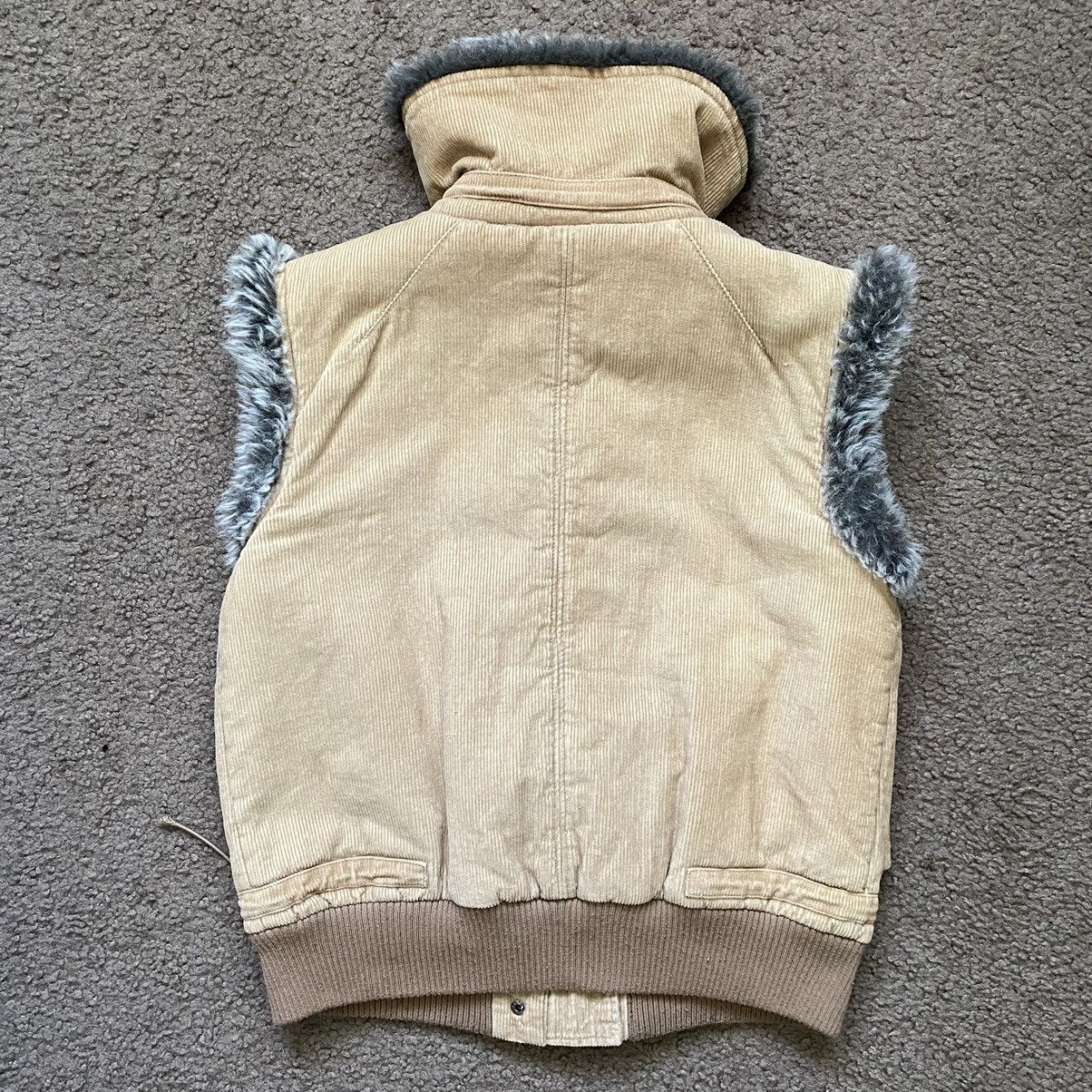 Archival Clothing Japanese Cargo Vest Corduroy Fur Jacket Multi Pocket ...