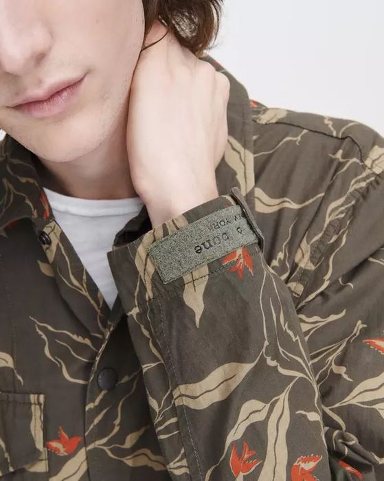 Rag & Bone Rag & Bone Mens Army Floral Flight Shirt Jacket Small | Grailed
