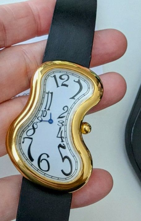 Designer Salvador Dalí Melting Watch, black leather strap | Grailed