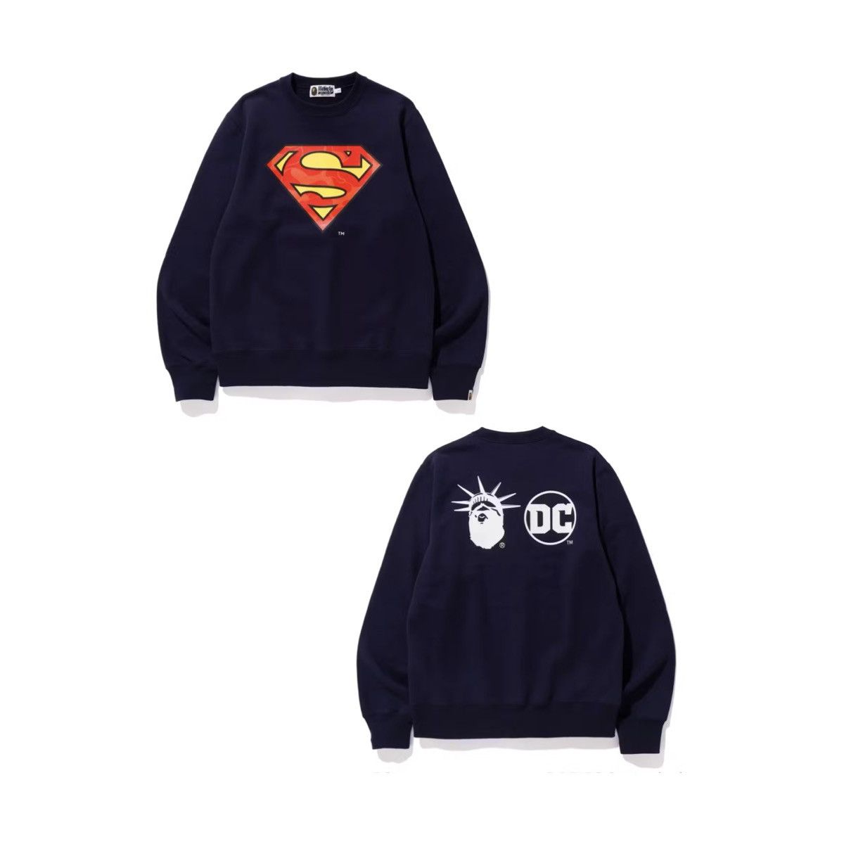 Bape BAPE x DC Superman Crewneck Navy | Grailed