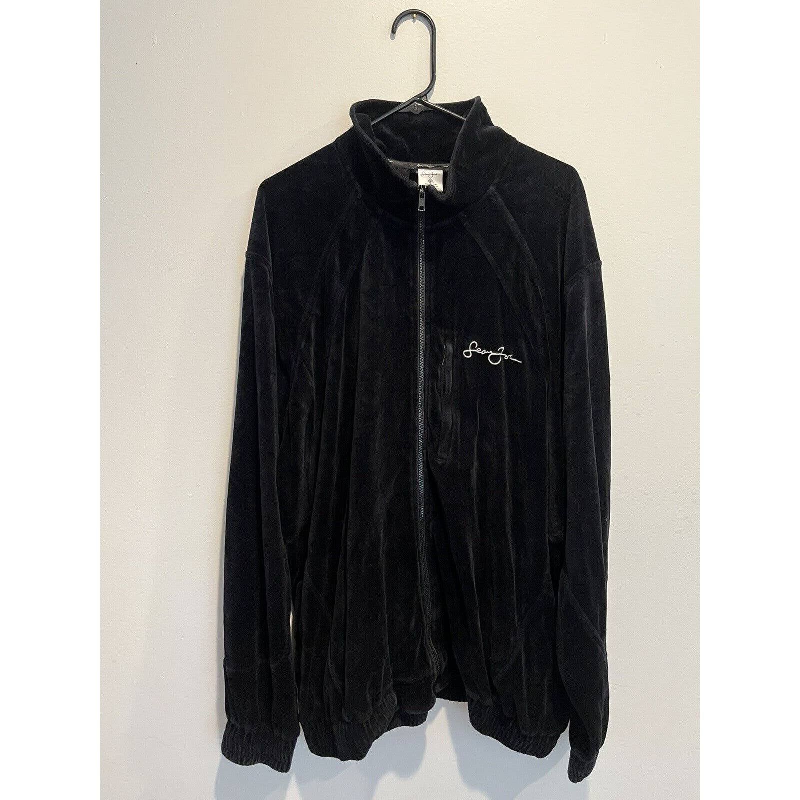 Sean John Vintage 2000’s Sean Jean Velour Lounge Black XXL Jacket Y2K ...
