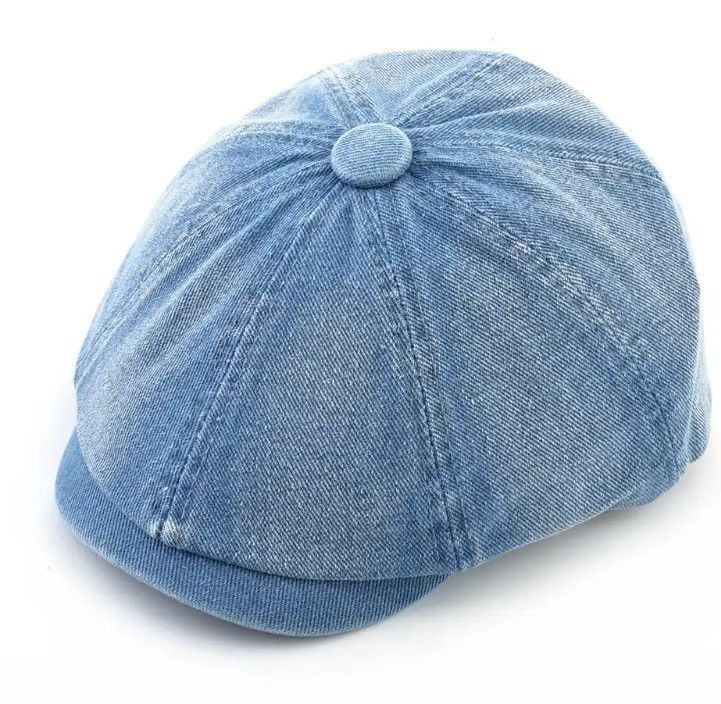 Hats Blue Color Washed denim fabric Beret Hat | Grailed